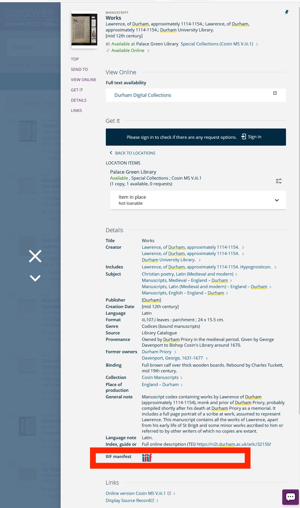 Durham University — IIIF | International Image Interoperability Framework